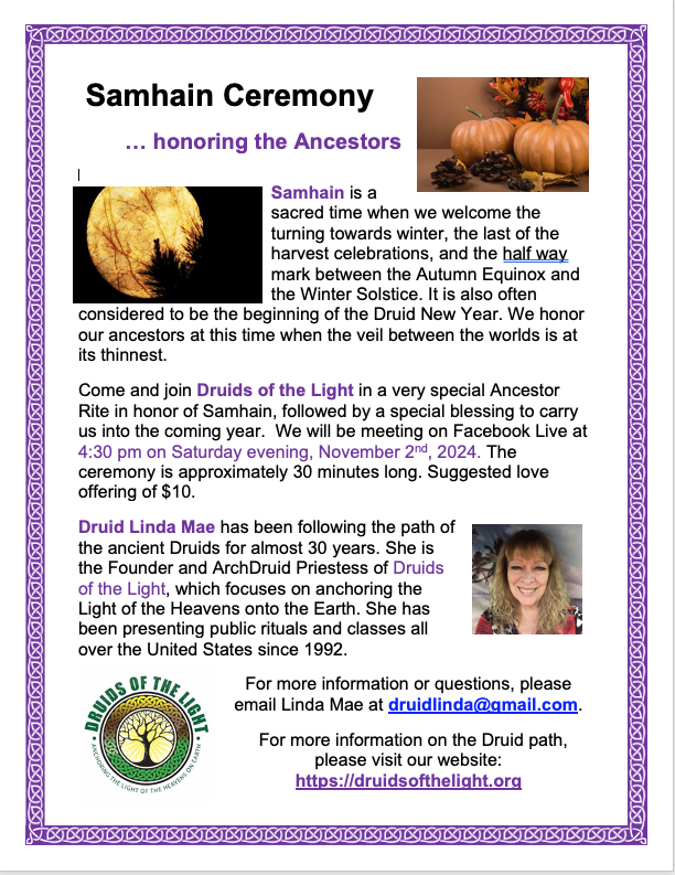 Samhain – Honoring the Ancestors | Druids of the Light