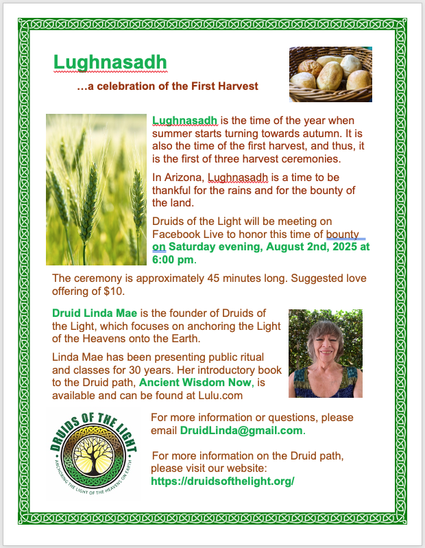 Lughnasadh – a Celebration of the First Harvest | Druids of the Light