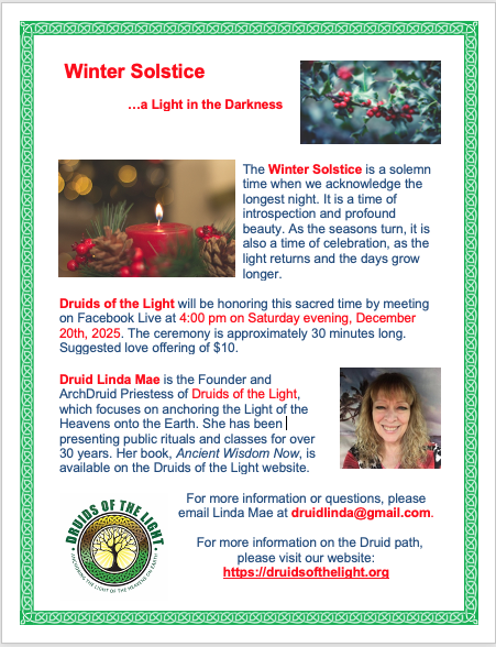 Winter Solstice ceremony on Dec. 20th, 2025 at 4:00 MST | Druids of the ...